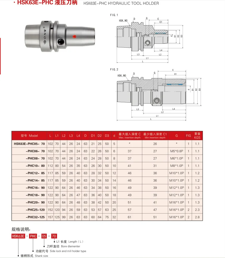 CNC 공작 기계 HSK50e hsk63f 유압 공구 홀더| Alibaba.com