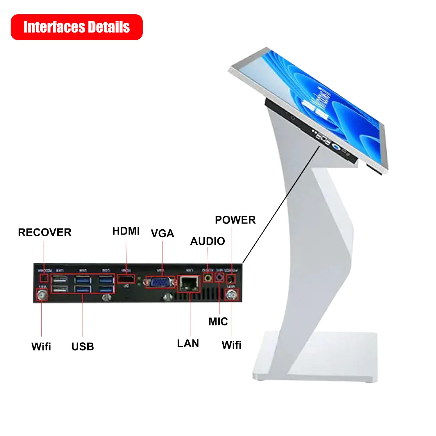 Huayu 32 Inch Oem Android Pc Smart All In One Interactive Terminal Lcd ...