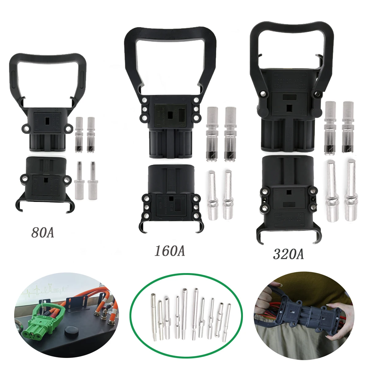 Forklift Parts High Current Battery Connectors DIN 80A 160A 320A 150V ...