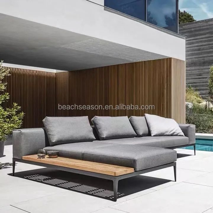 Modern Design Outdoor Teak Wood Patio Furniture Braided Rope Aluminum ...