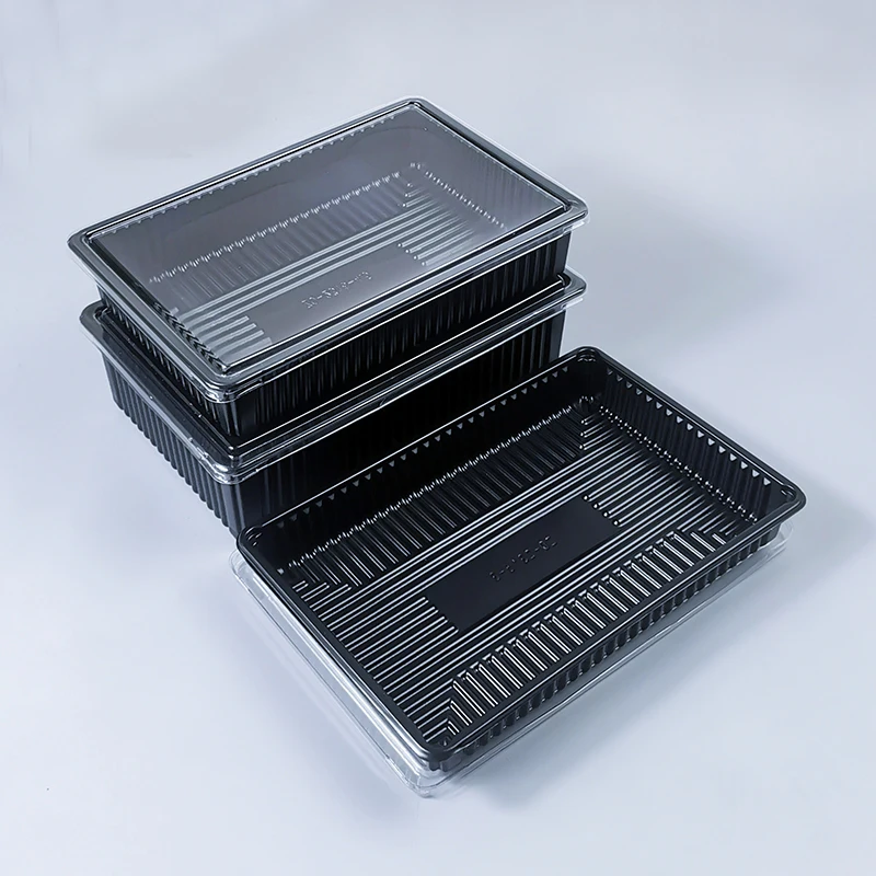 Best Price Disposable Beef Mutton Food Box Lid Black Transparent PP ...