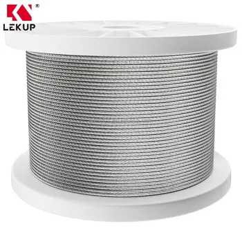 7x7 Strands Construction Aircraft Cable T316 Stainless Steel Cable 1/8" 300ft Wire Rope For ...