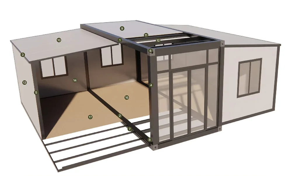 20x40 Expandable Container House Durable Wooden Sandwich Panel Steel ...
