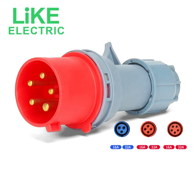 IEC CEE 220v 16A 32A Industrial Socket - IP44 Protection