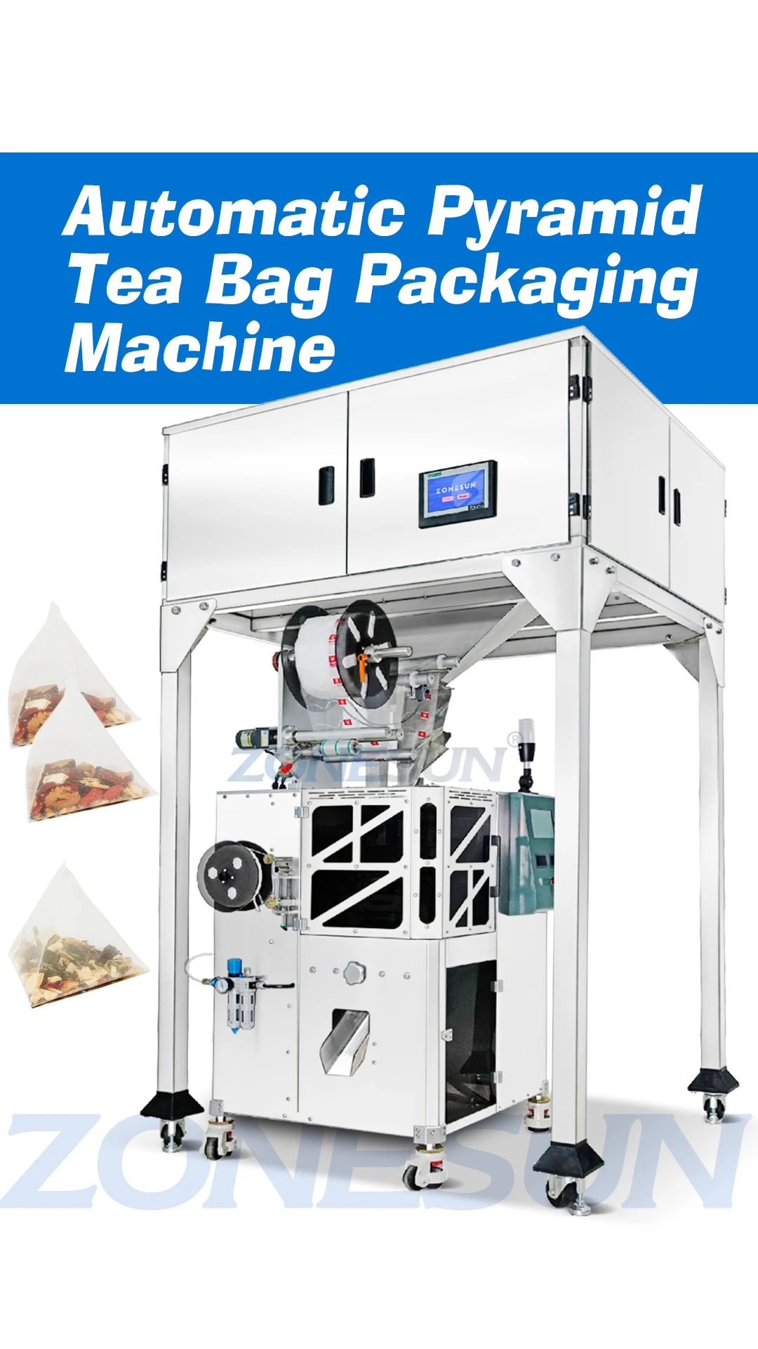 Zonesun Zs-sjb90 Automatic Multi-head Scale Pyramid Triangle Tea Bag ...