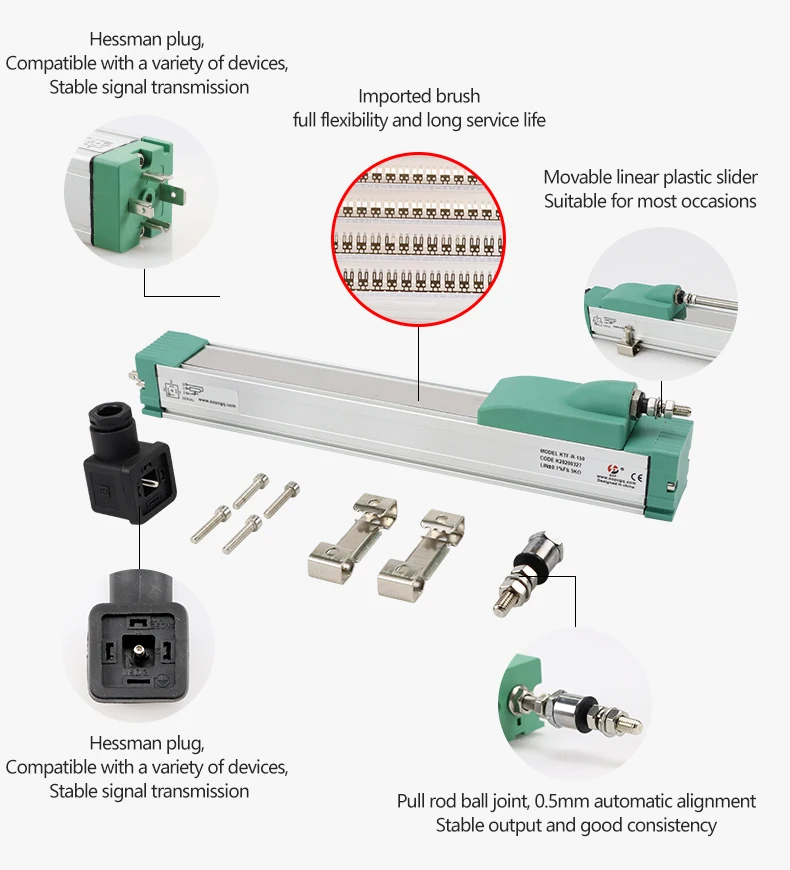 Long Stroke Sensor 300mm Ktf Slider Displacement Sensor Slide Potentiometer Linear Transducer ...