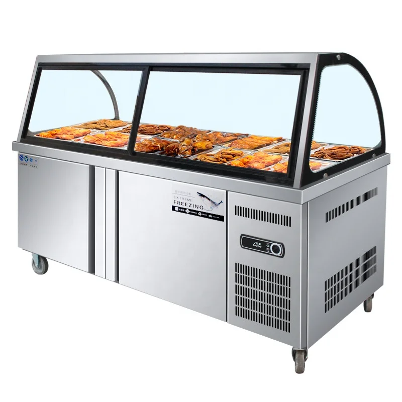 Fruit Salad Bar Display Counter Fridge Refrigerator Cabinet Salad ...