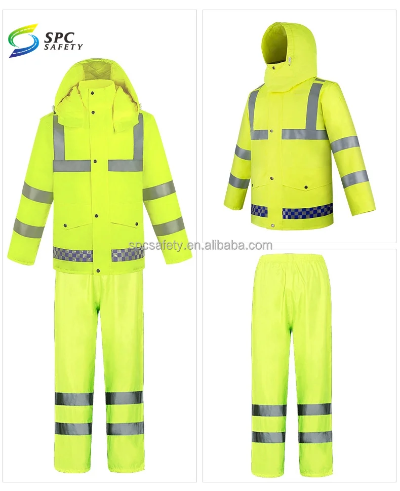 High Visibility Reflective Waterproof Rainwear for Safety