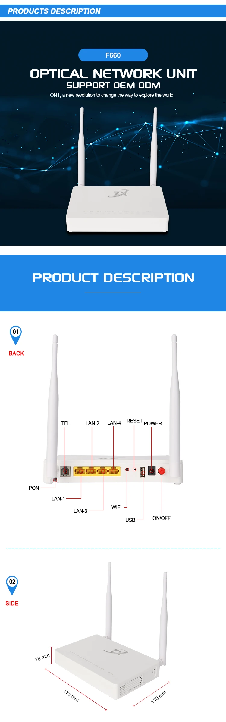 工厂价格光纤设备onu gpon ont F660 V8 F609 V3带1GE 3FE 1TEL 1USB无线路由器| Alibaba.com