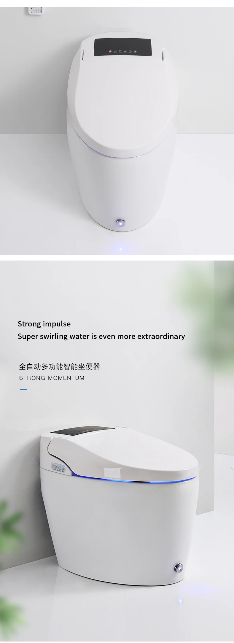 Multi-function Ceramic Tankless Smart Bowl Wc Intelligent Toilet Bowl ...