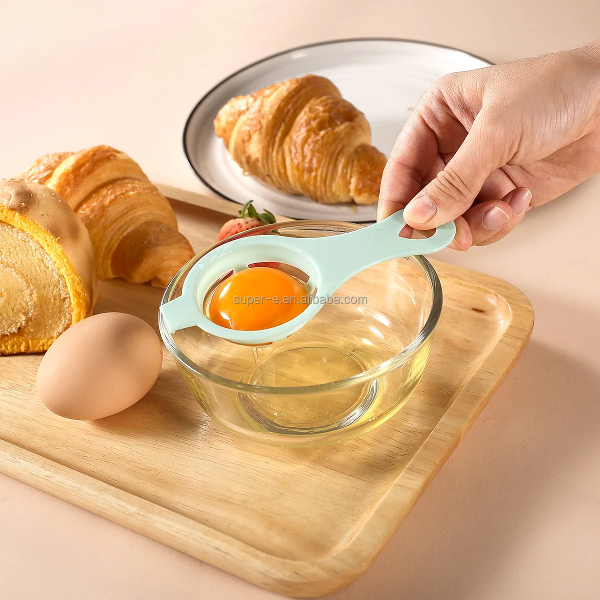 Custom Home Baking Tools 6 In1 Plastic Egg Separator Measuring Spoon ...