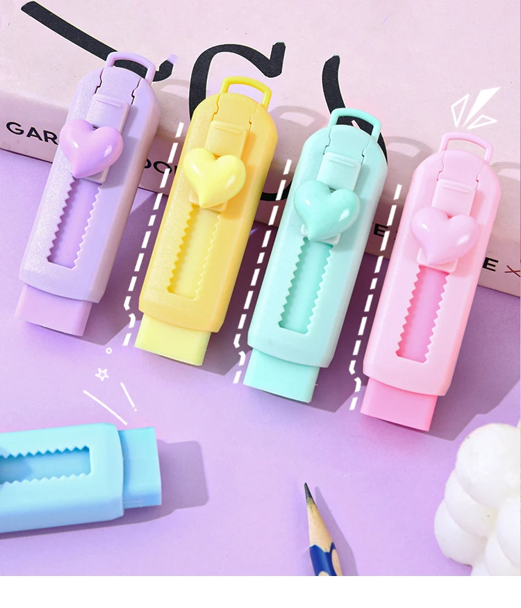 Cute Candy Macaron Love Heart Eraser - Creative & Durable