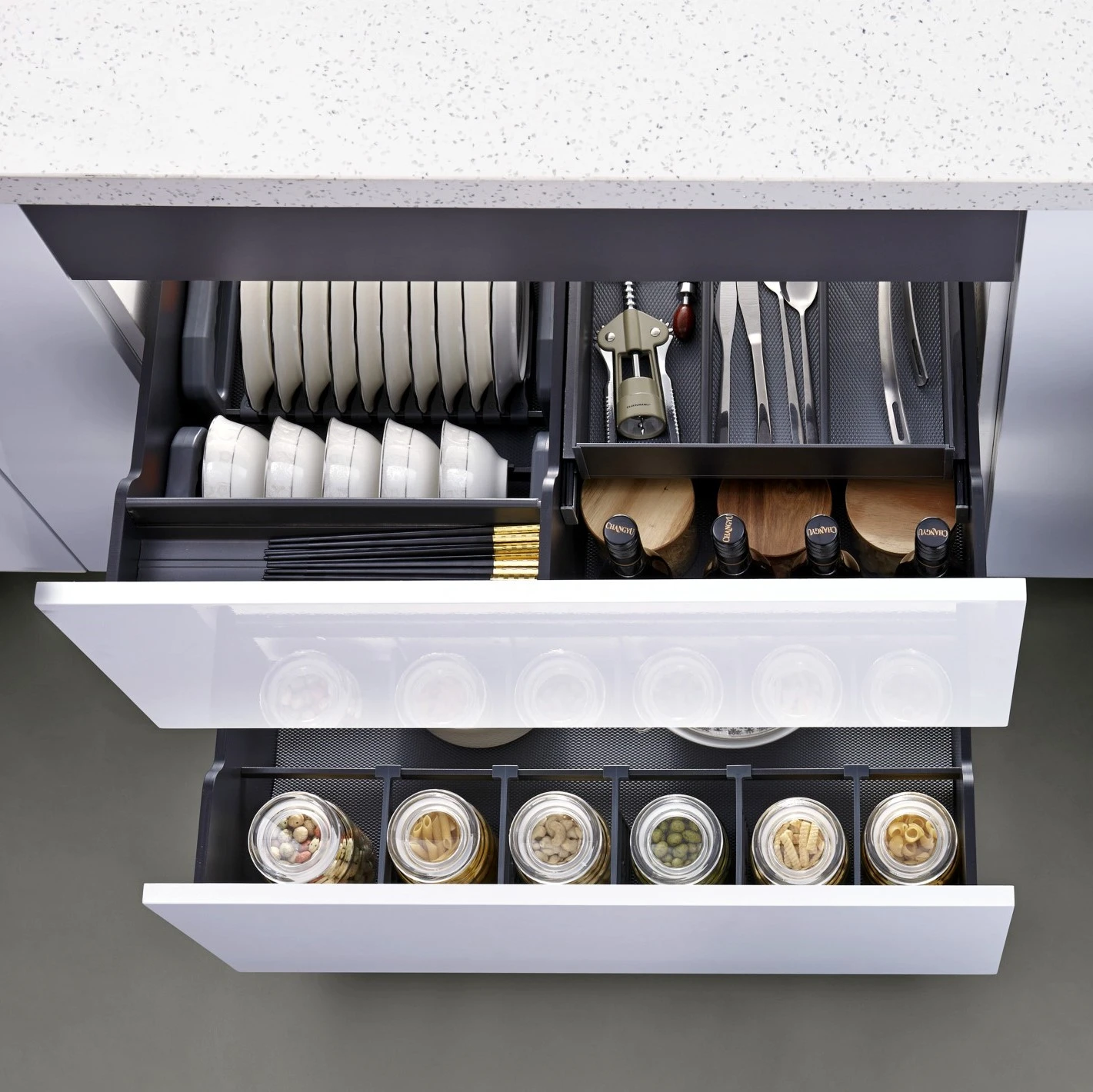 Contemporary High Capacity Kitchen Basket for Drawer Apartment in Cabinets