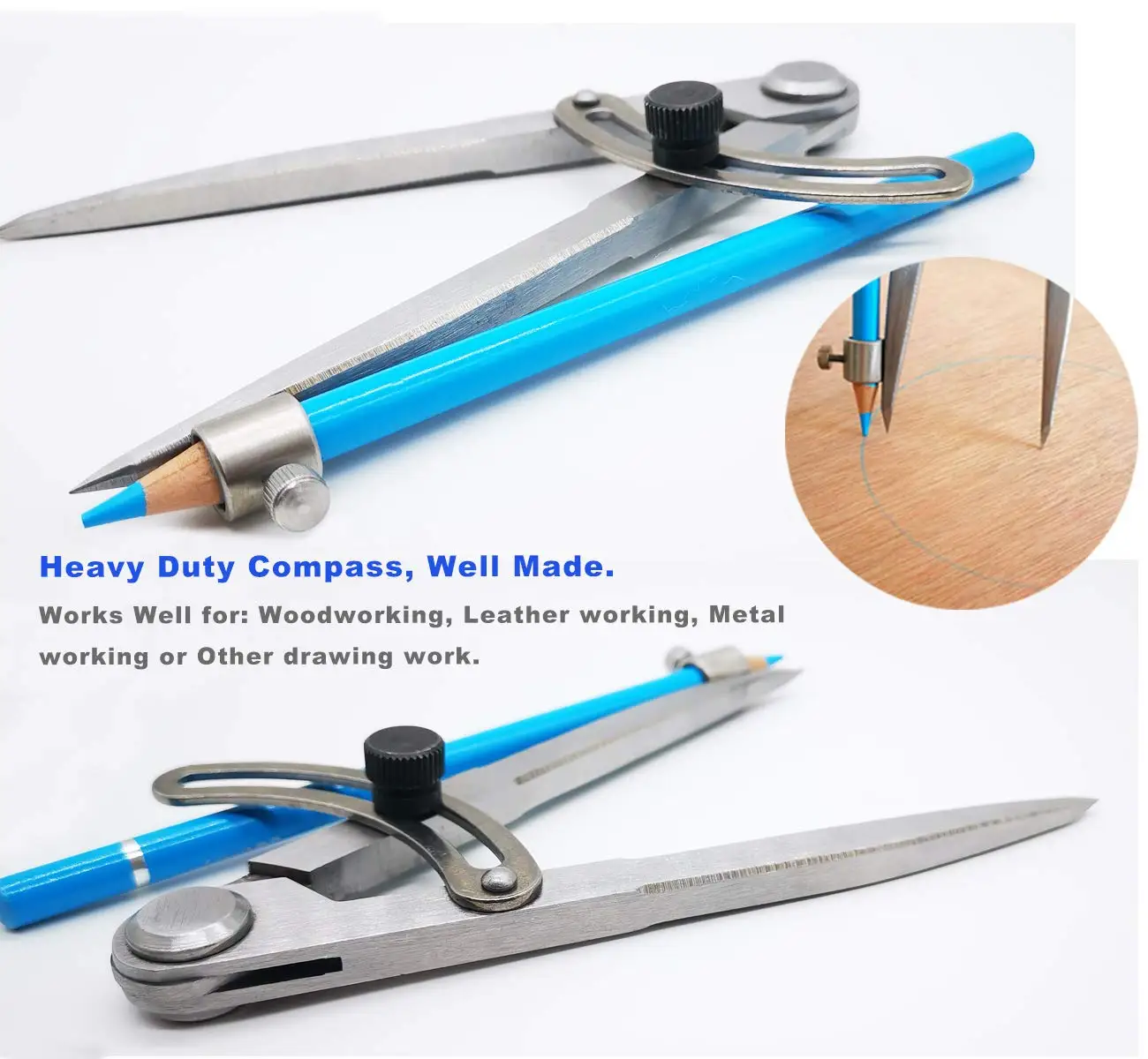 6/8/10 Inch Professional Woodworking Compass With Pencil Holder ...