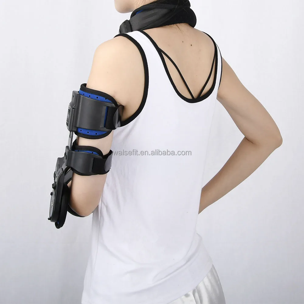 Adjustable Post OP Orthomen Hinged ROM Elbow Brace - Black