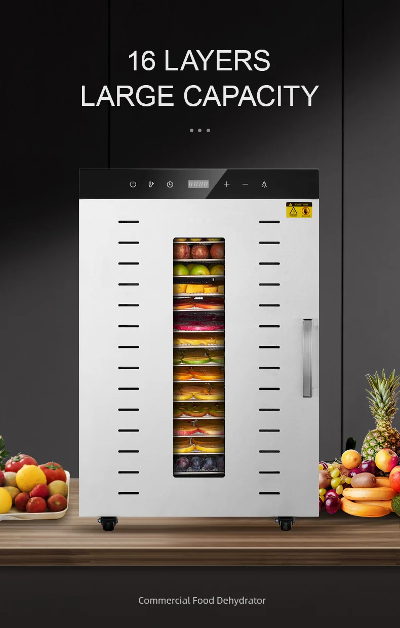 16 Trays Commercial Stainless Steel Big Capacity Food Dryer Dehydrator ...