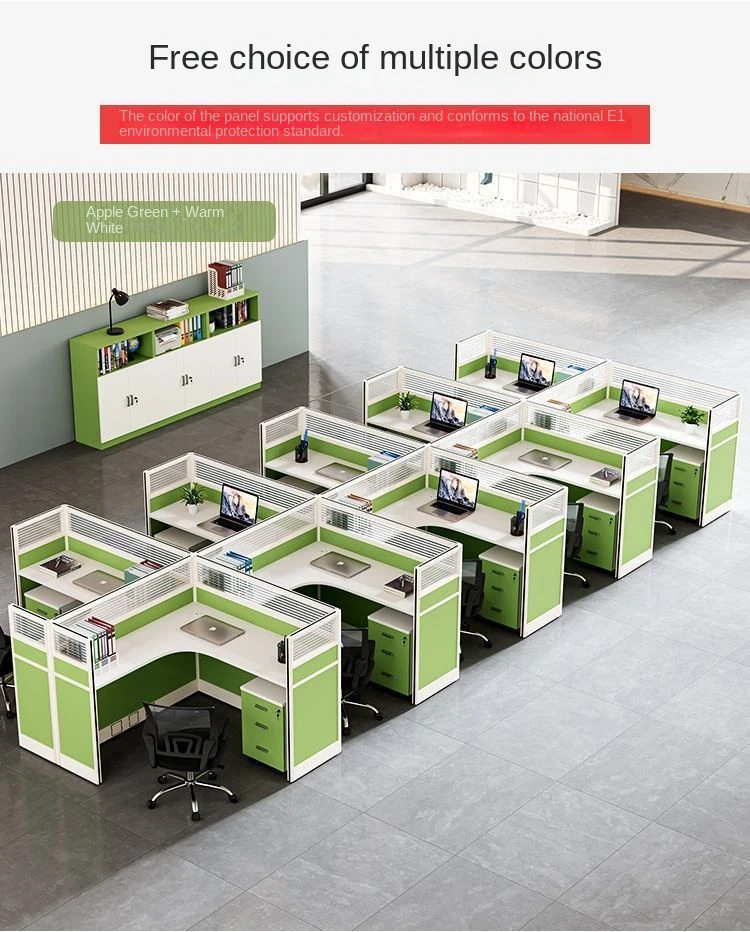 Modern Office Workstation - Modular L Shape Table 4 Seaters