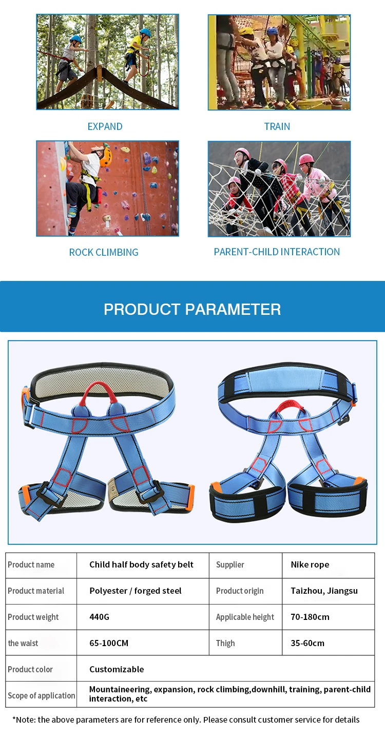 Children Harness Climbing Buckles Double Lanyard Hook Lanyard Belt ...