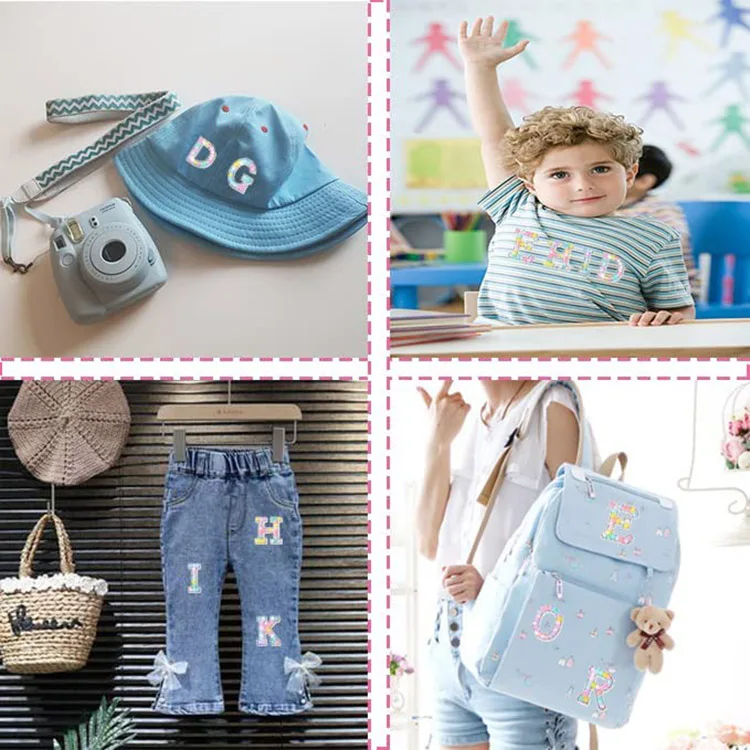 Macaroon Color Alphabet Acrylic Round Beads Rhinestone Words Iron On ...