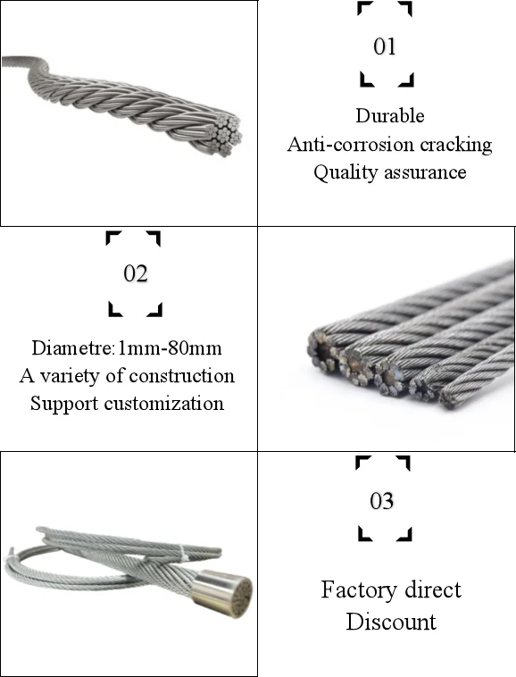 Galvanized Steel Wire Rope 8x19+fc 8x19+iwrc for Construction