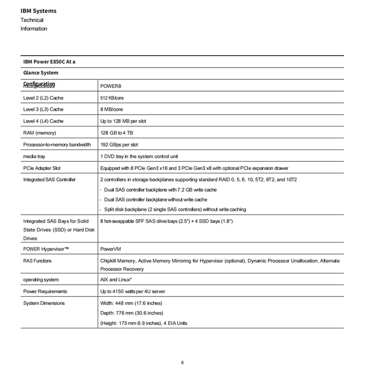 Ibm Power Systems Power8 C Series,E850c E870c E880c,Power 9080-mhe 9080 ...