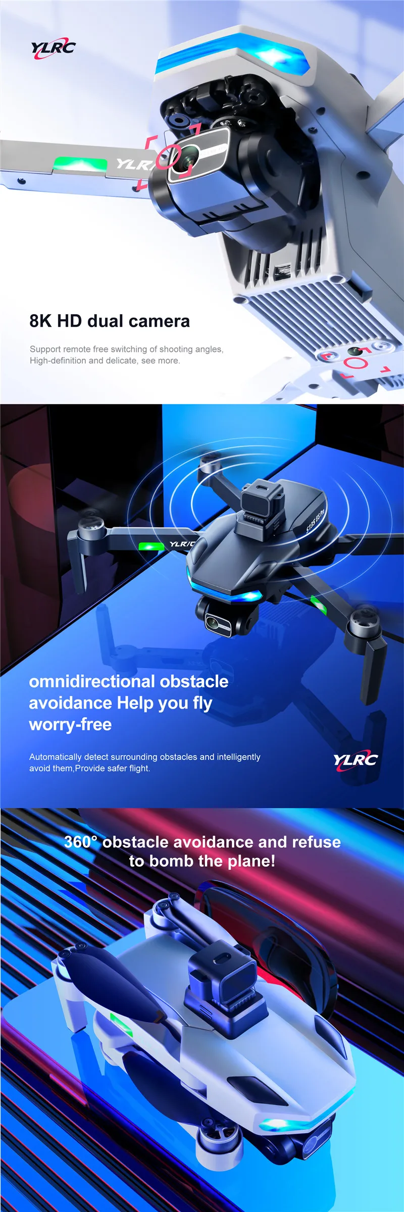 S135 Pro 5g Gps Professional 8k Dual Hd Camera 3-axis Fpv Brushless Avoidance Quadcopter Dron ...