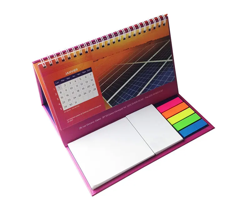 Custom Office Desk Calendar Print with Sticky Note Pad