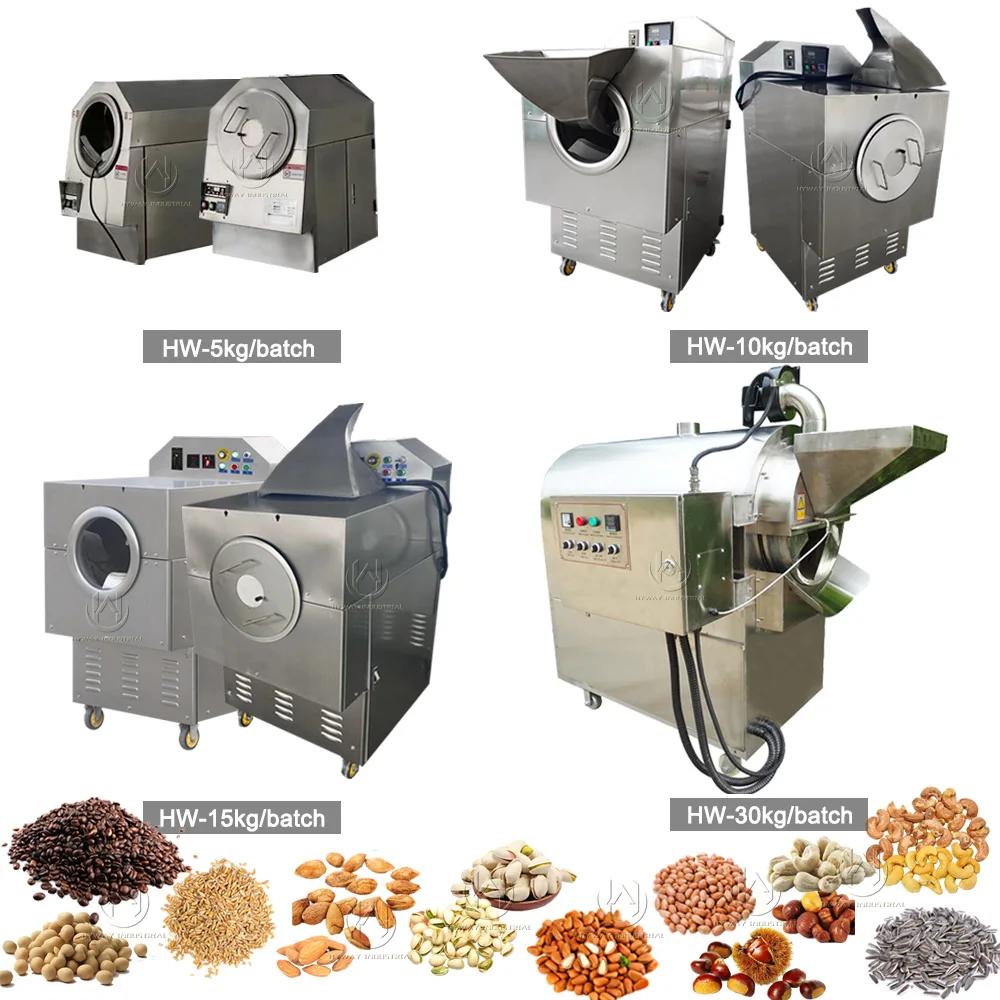 5kg/batch-500kg/batch Electromagnetic induction heating peanut roaster ...