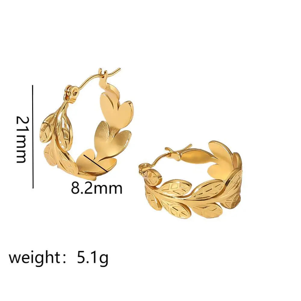 Wholesale 18k Gold Plated Hoop Earrings Stainless Steel Fashion Huggie