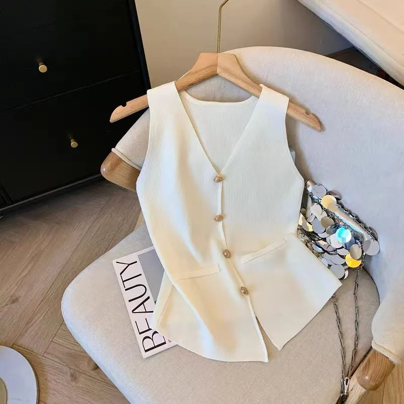 New Arrival Korean Chic Retro Fashion Sleeveless V-neck Vest Vest for ...