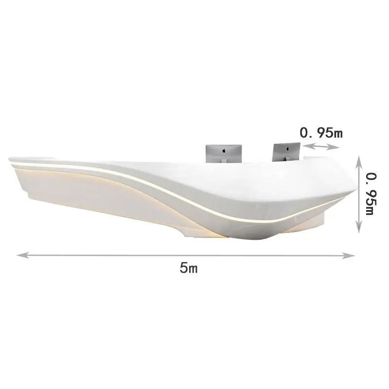 Shopping Mall Service Center Front Counter Luxury White Glossy Curved ...