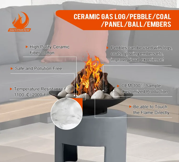 Ceramic Pebble Logs For Fireplace 24 Piece Ceramic Stones - Buy Ceramic ...