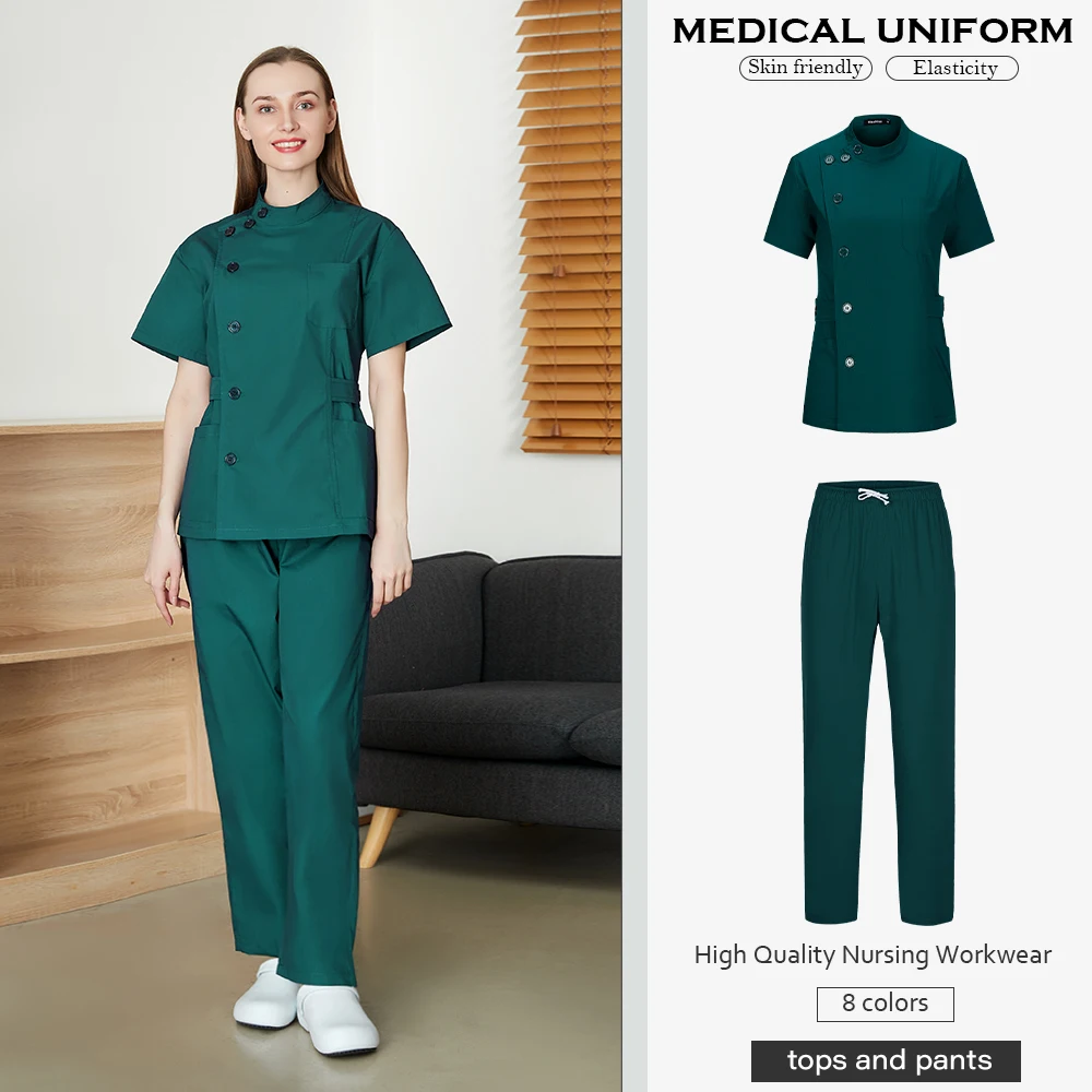 Fashionable Hospital Receptionist Scrubs - DOVEARK Uniforms