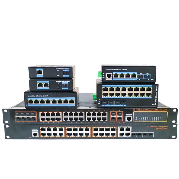 Poe Din Rail Managed Industrial Switch 4 Optical Port 10/100/1000m Base ...