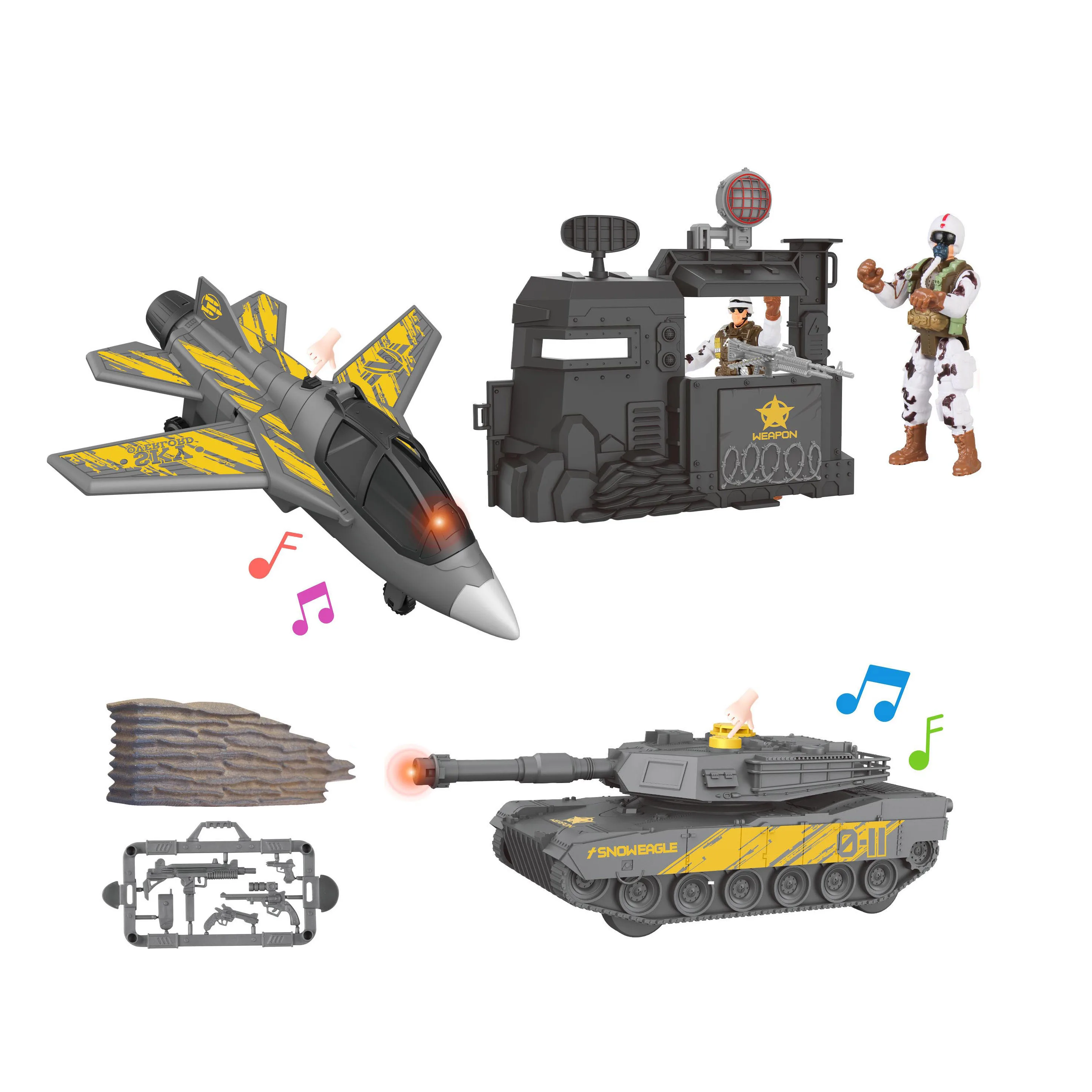 Soldier Vehicles Fighter Jet Tank Army Base Men Set Aircraft Armored ...