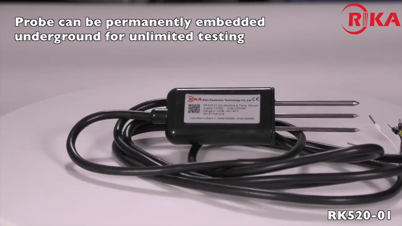 Rika Rk520-01 Low Cost Rs485/4-20ma/0-5v Fdr Tdr Soil Temperature Humidity Moisture Probe Sensor ...