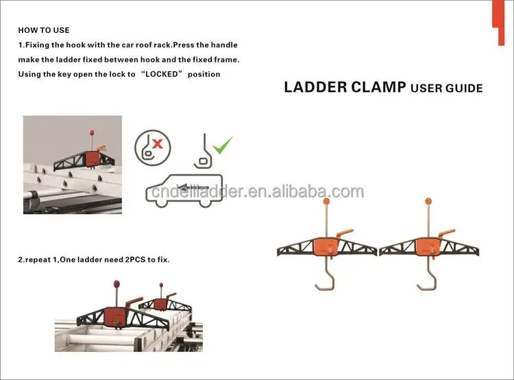 New Design CAR USED LADDER CLAMP China Manufacture Extension Ladder ...