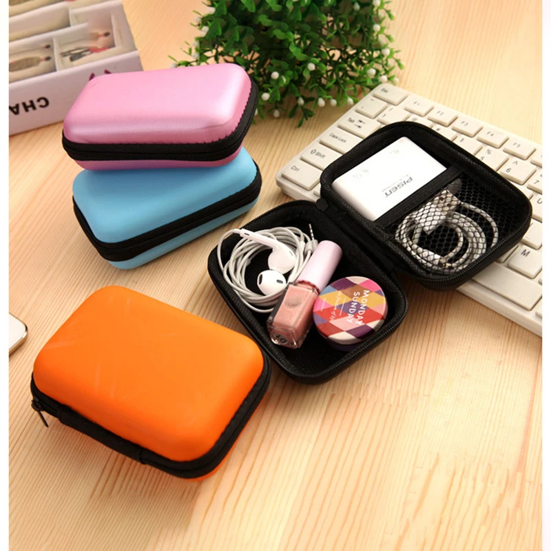 Custom Logo Hard Shell Zipper Earphone Small Eva Case Square Ear Bud ...