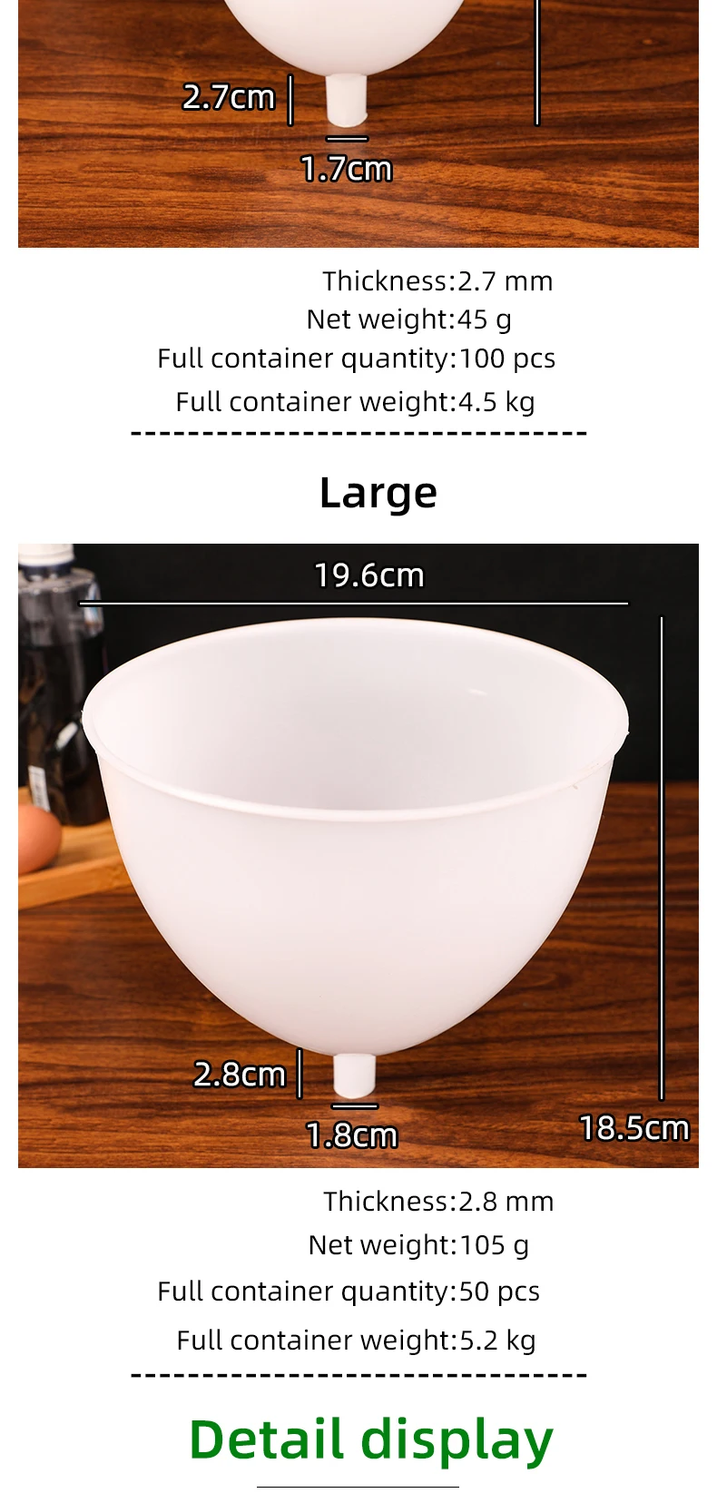 White Plastic Large Caliber Industrial Funnel Multifunctional Odorless ...