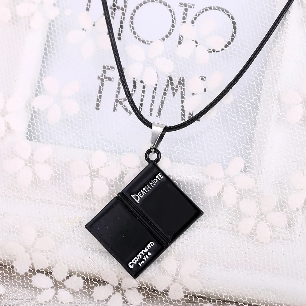 Classic Anime Death Note Necklace Rope Leather Choker Black Book ...