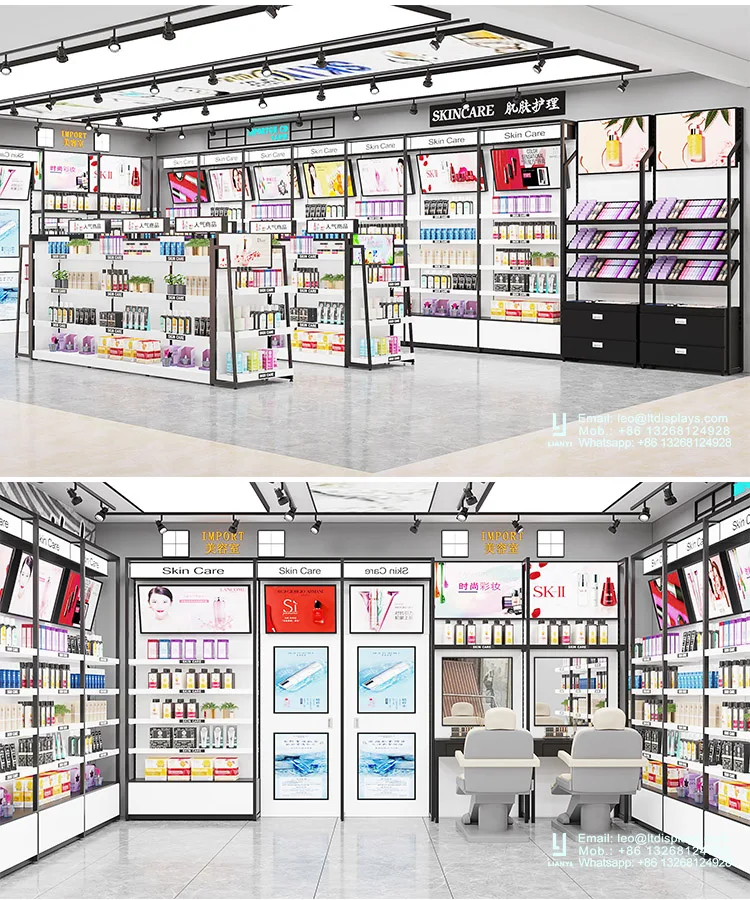 Modern Cosmetic Makeup Shop Interior Design Decoration Ideas Custom ...