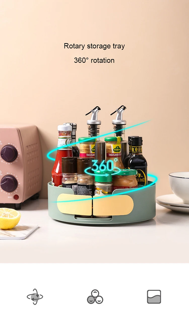 10 Inches Rotating Spice Rack Turntable Organizer For Cabinet Kitchen ...