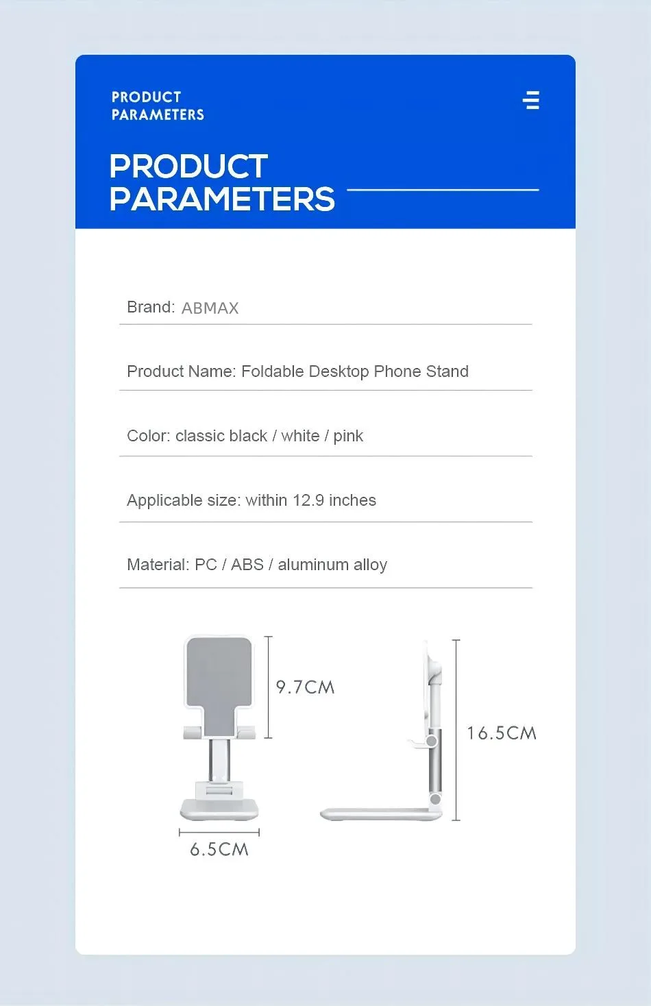Universal Desktop Tablet Holder - Foldable & Adjustable Support