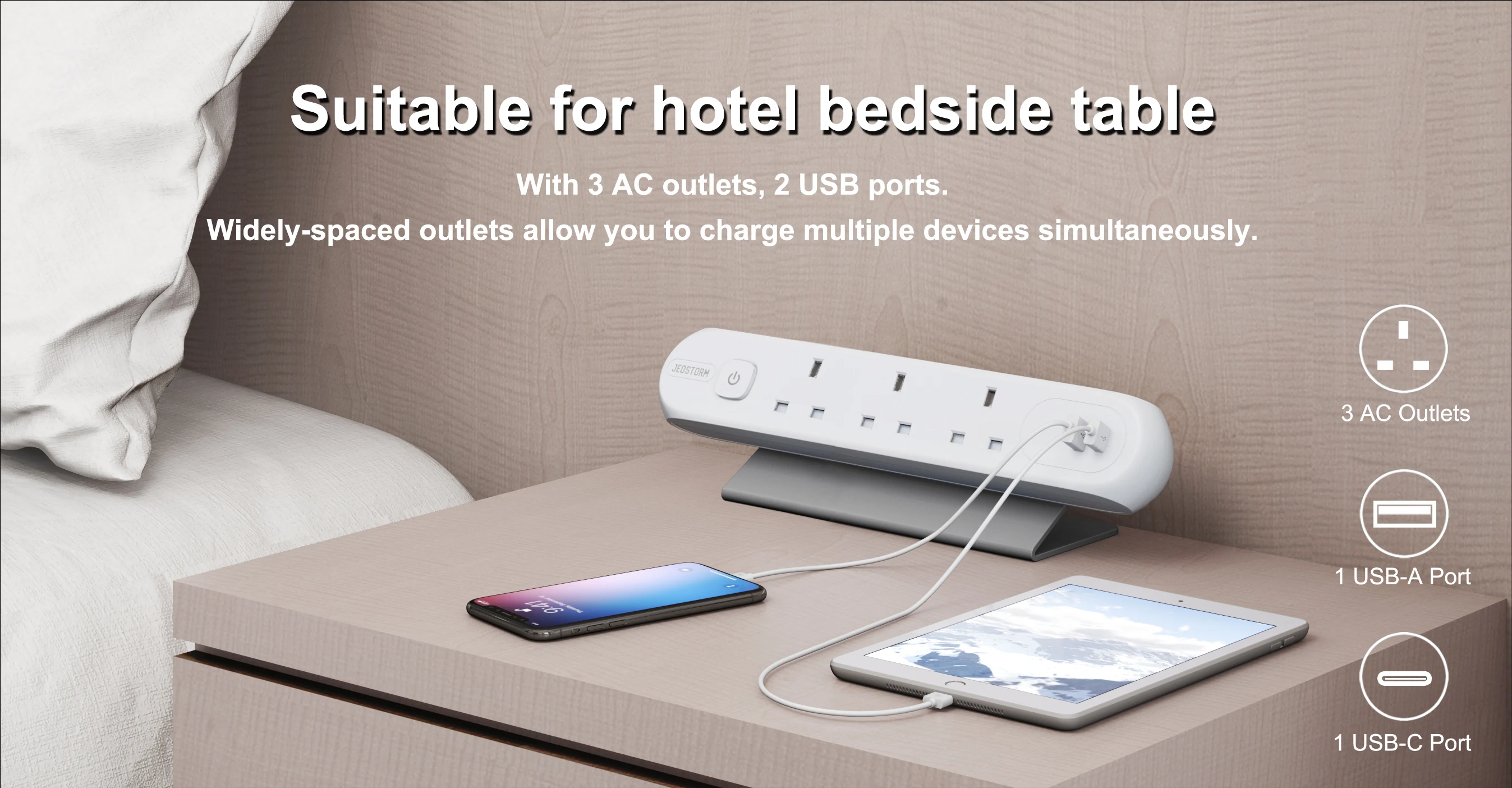 Desktop Clamp/under Desk Electrical Extension Socket Uk Standard 2/3/4 ...