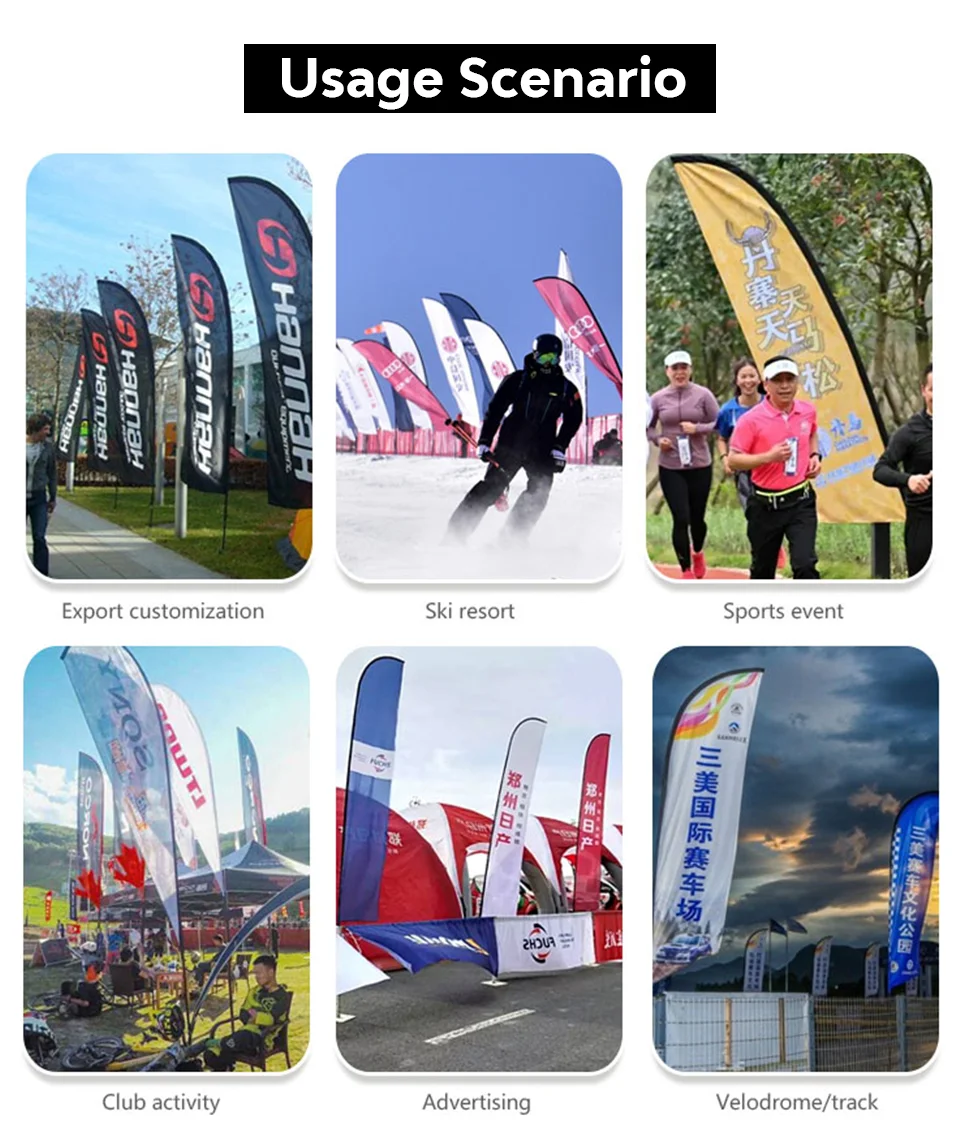 Custom Sublimation Bunting Backpack Flag Polyester Feather Flag On ...