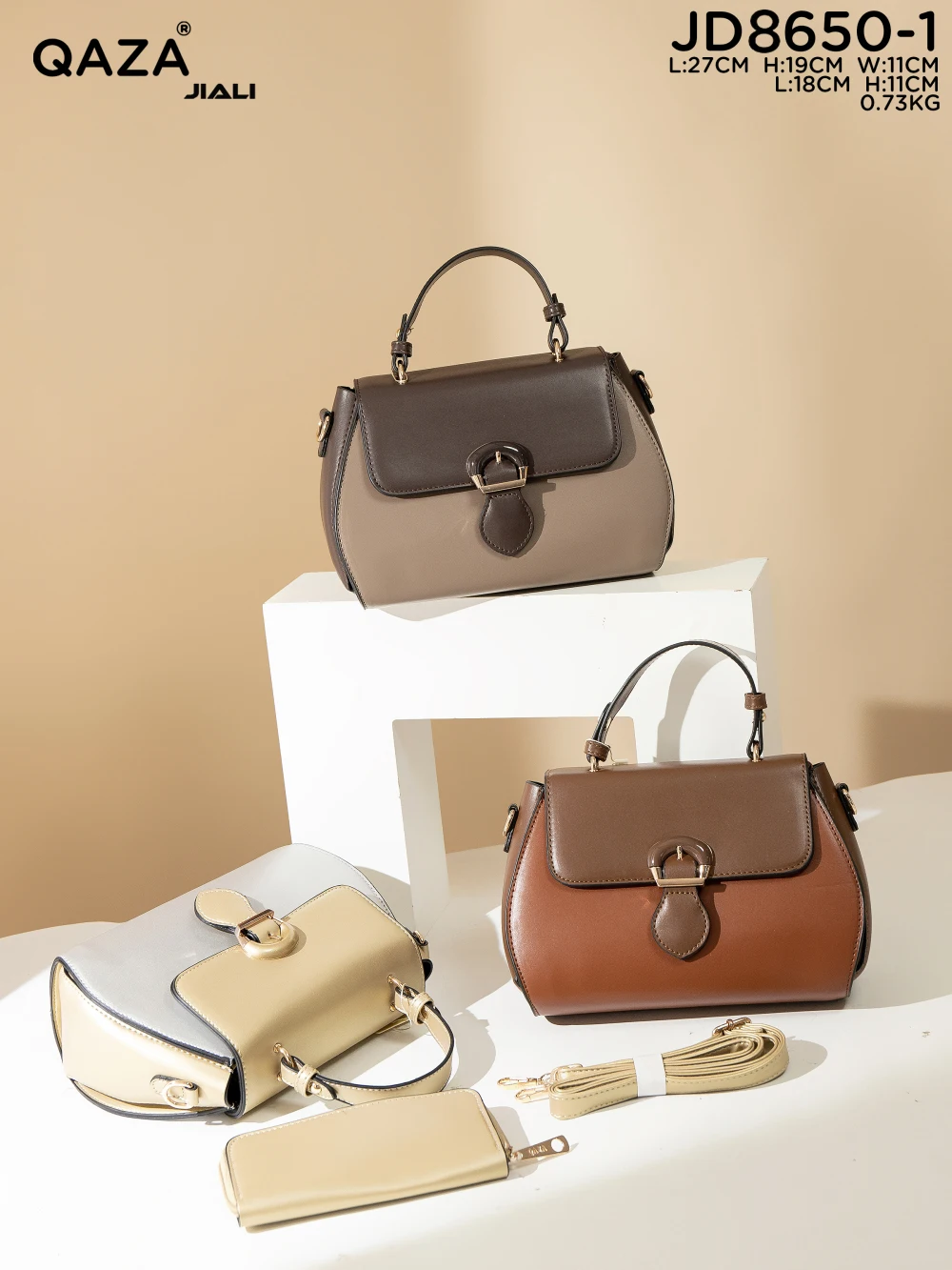 QAZA Jiali Casual Fashion New Simple PU Handbag Messenger Lightweight ...