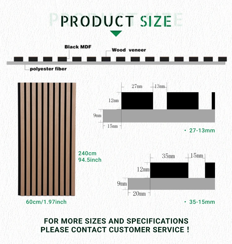 High-Density MDF Wooden Slat Acoustical Paneling Eco-Friendly Thermal ...