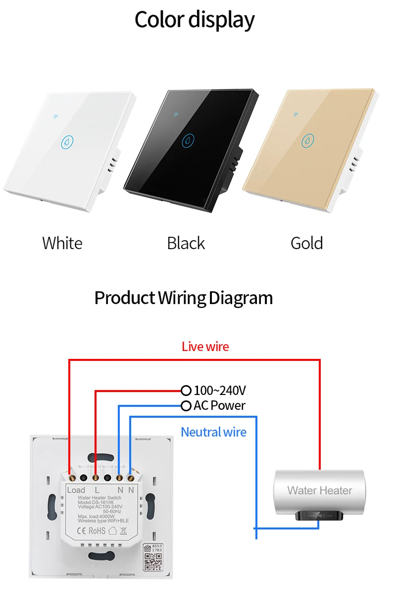 Homekit 20a Smart Touch Switch For Boiler Water Heater,Timer Panel ...