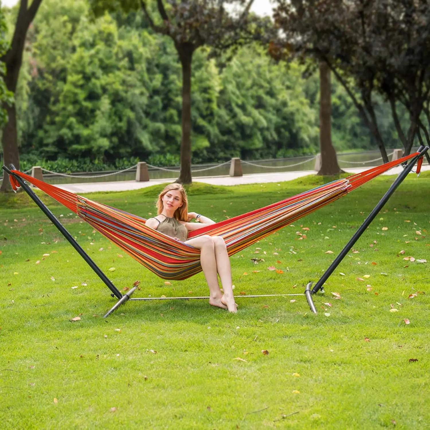 Premium Steel Frame Outdoor Garden Hammock Stand Without Wood Bar ...