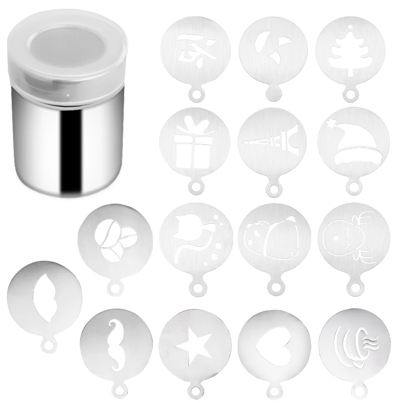 stainless steel Coffee Decorating Stencils Cocoa Shaker Coffee Mold ...